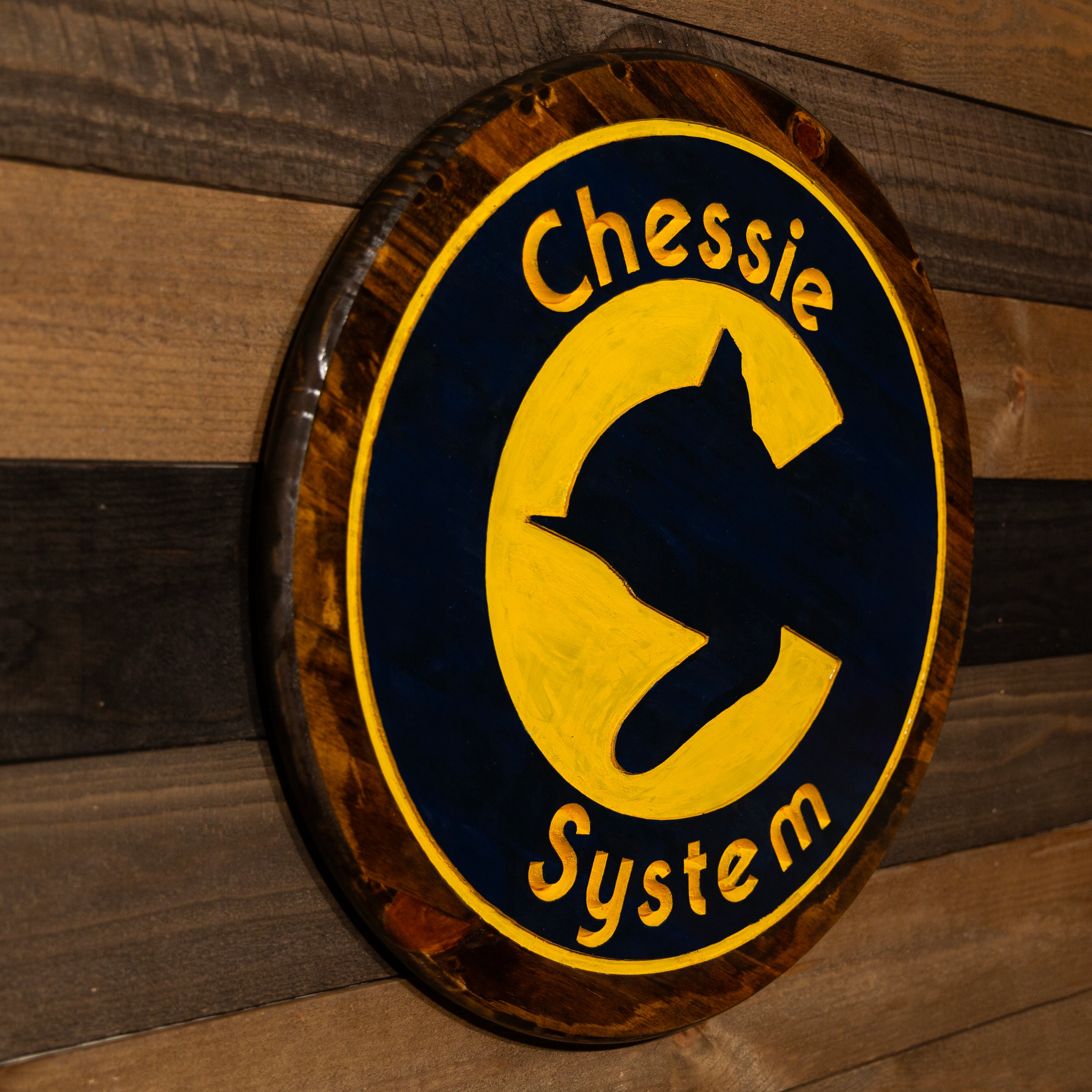 Chessie System Engraved Wood Sign – Bespoke Rail