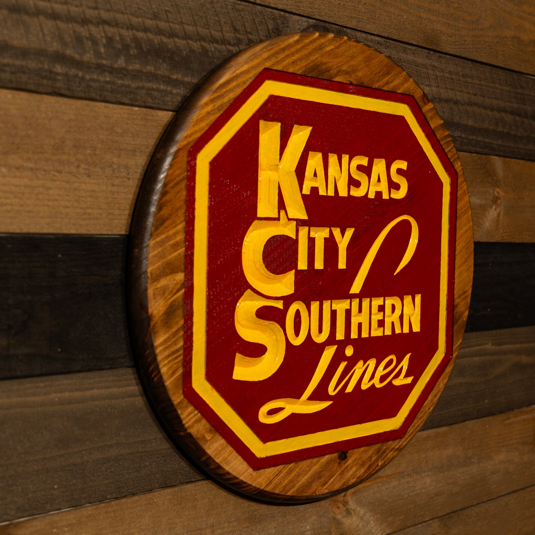 Kansas City Southern Engraved Wood Sign – Bespoke Rail