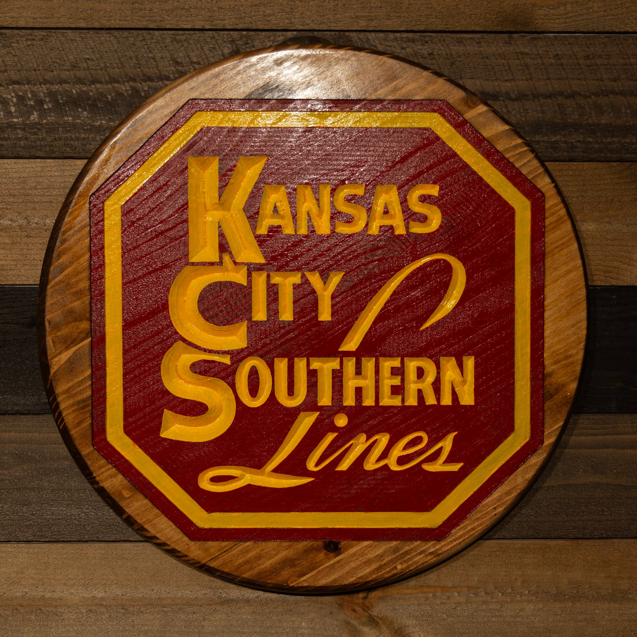 Kansas City Southern Engraved Wood Sign – Bespoke Rail