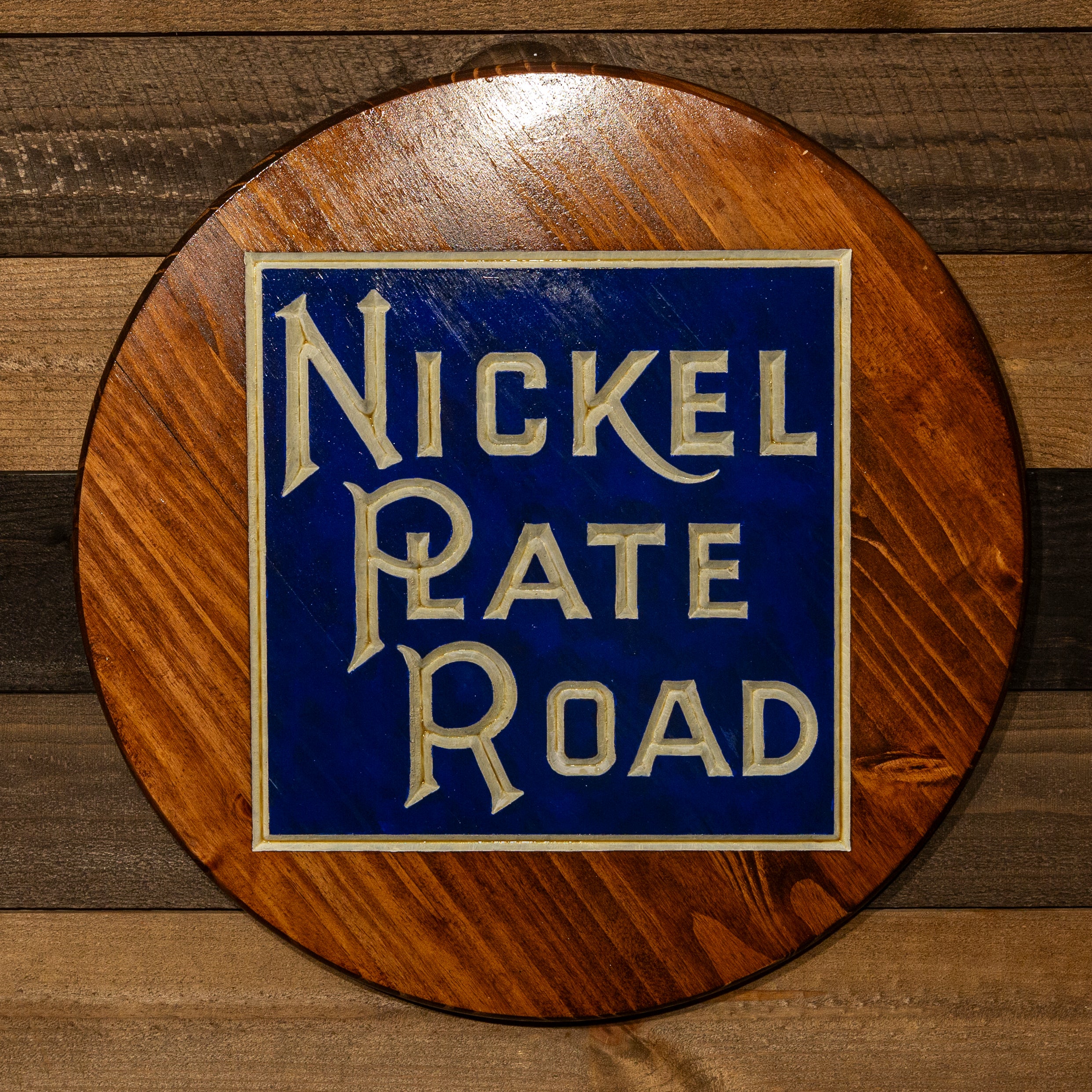 Nickel Plate Road Engraved Wood Sign – Bespoke Rail