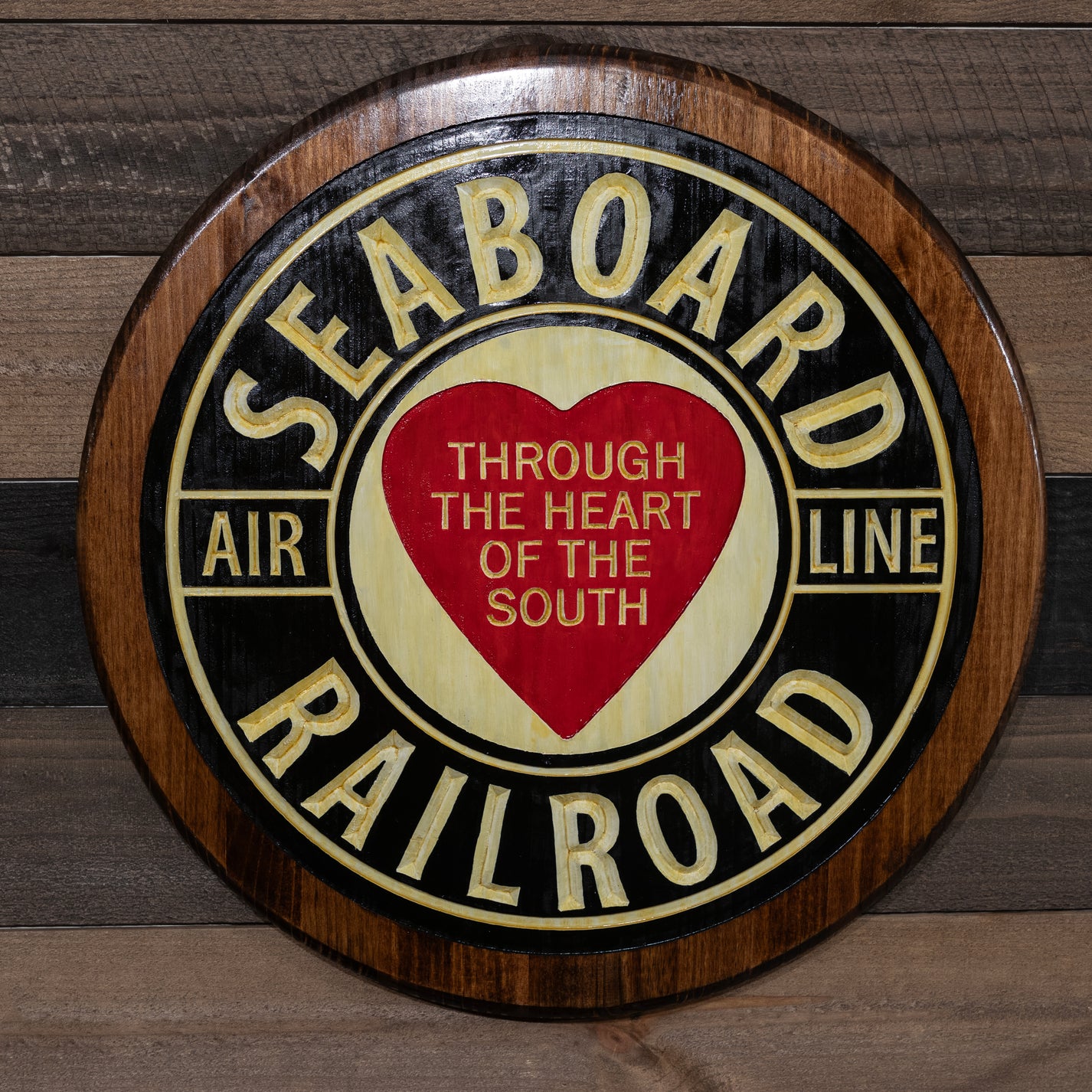 Seaboard Air Line Engraved Wood Sign – Bespoke Rail